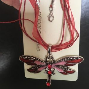 Jewelry | Dragonfly Red Crystal Necklace | Poshmark